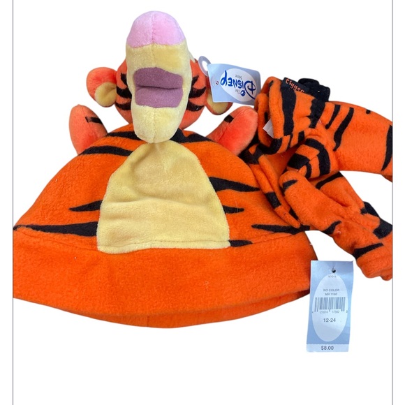 Disney | Toys | Disney Tigger Plush Hat And Scarf Set Orange And Black ...